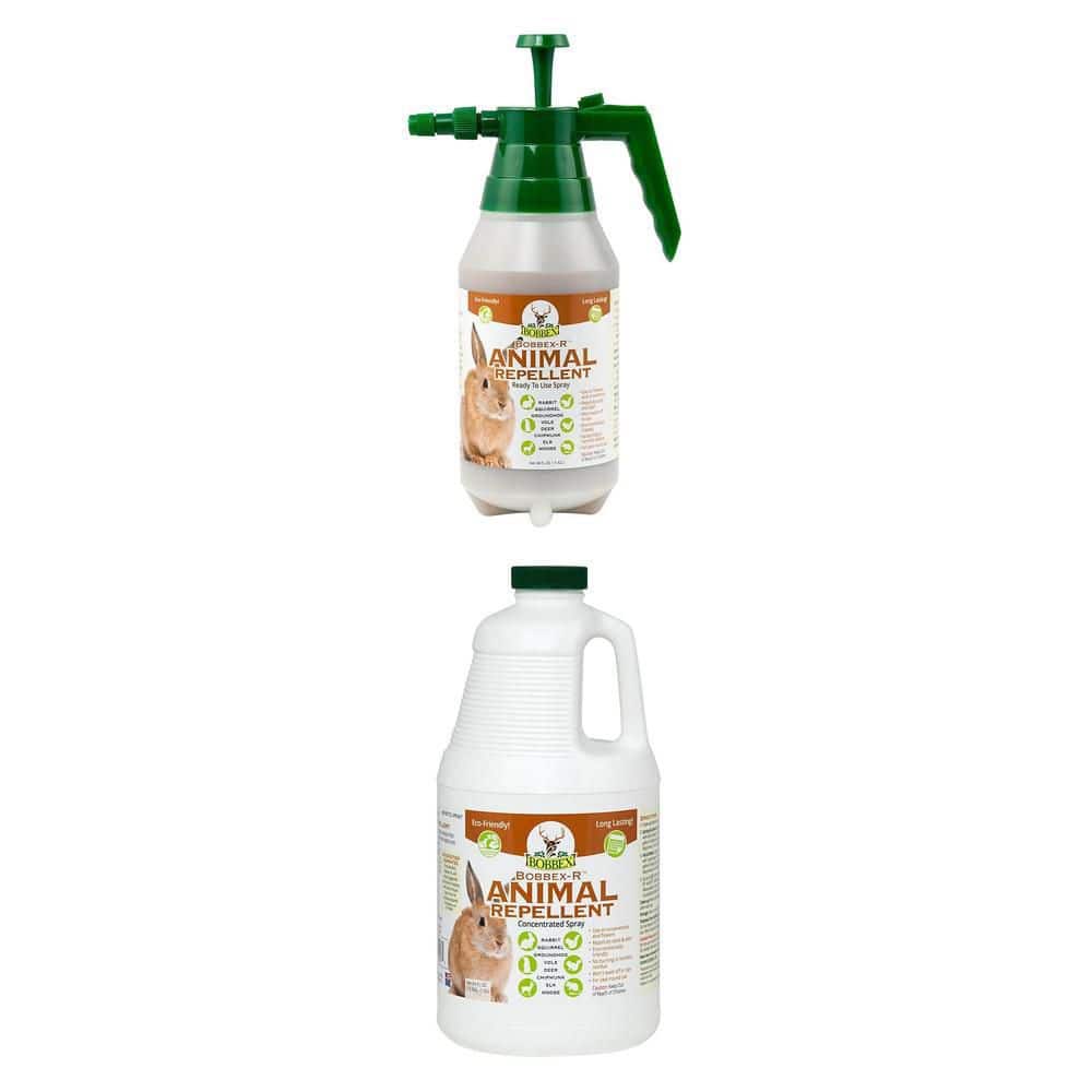 Bobbex 48 oz. Bobbex-R Animal Repellent Ready-to-Use Spray and 0.5 Gal ...