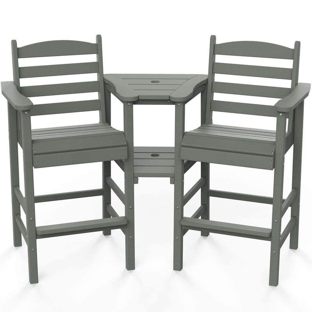 Karl home HDPE Plastic Outdoor Bar Stool with Removable Double ...