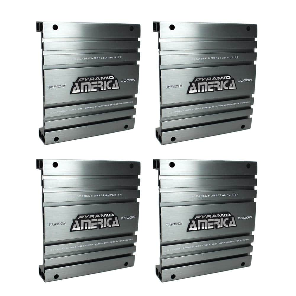 2000-Watt 2-Channel Car Audio Amplifier Power Amp Bridgeable (4-Pack) 4 ...