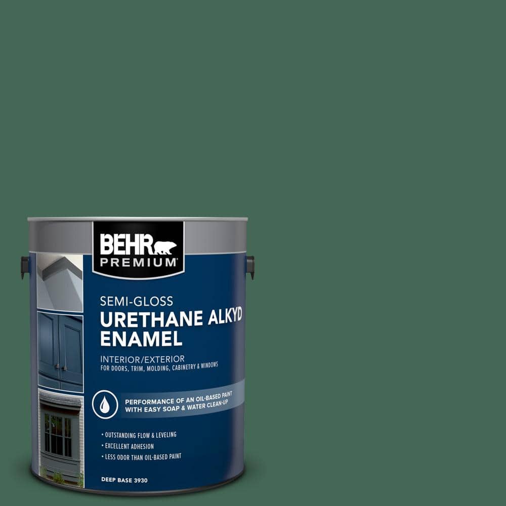 BEHR PREMIUM 1 gal. #M420-7 Billiard Green Urethane Alkyd Semi-Gloss ...