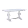 Linon Home Decor Reeser White Wood 66.8 in. Double Pedestal Dining ...