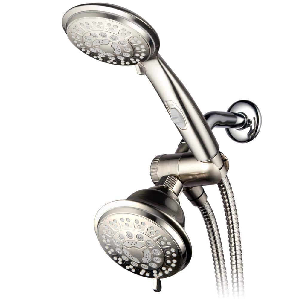 Hotel Spa 42-spray 4 in. Dual Shower Head and Handheld Shower Head in ...