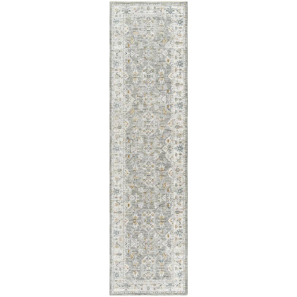 Livabliss Dresden Gray Traditional 2 ft. x 7 ft. Indoor Area Rug ...