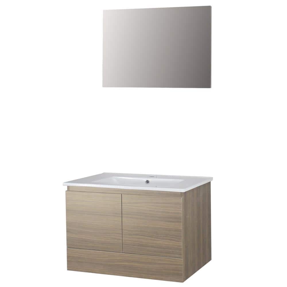 Porto 27 in. W x 19 in. D x 16 in. H Bath Vanity in PVC with Vanity Top ...