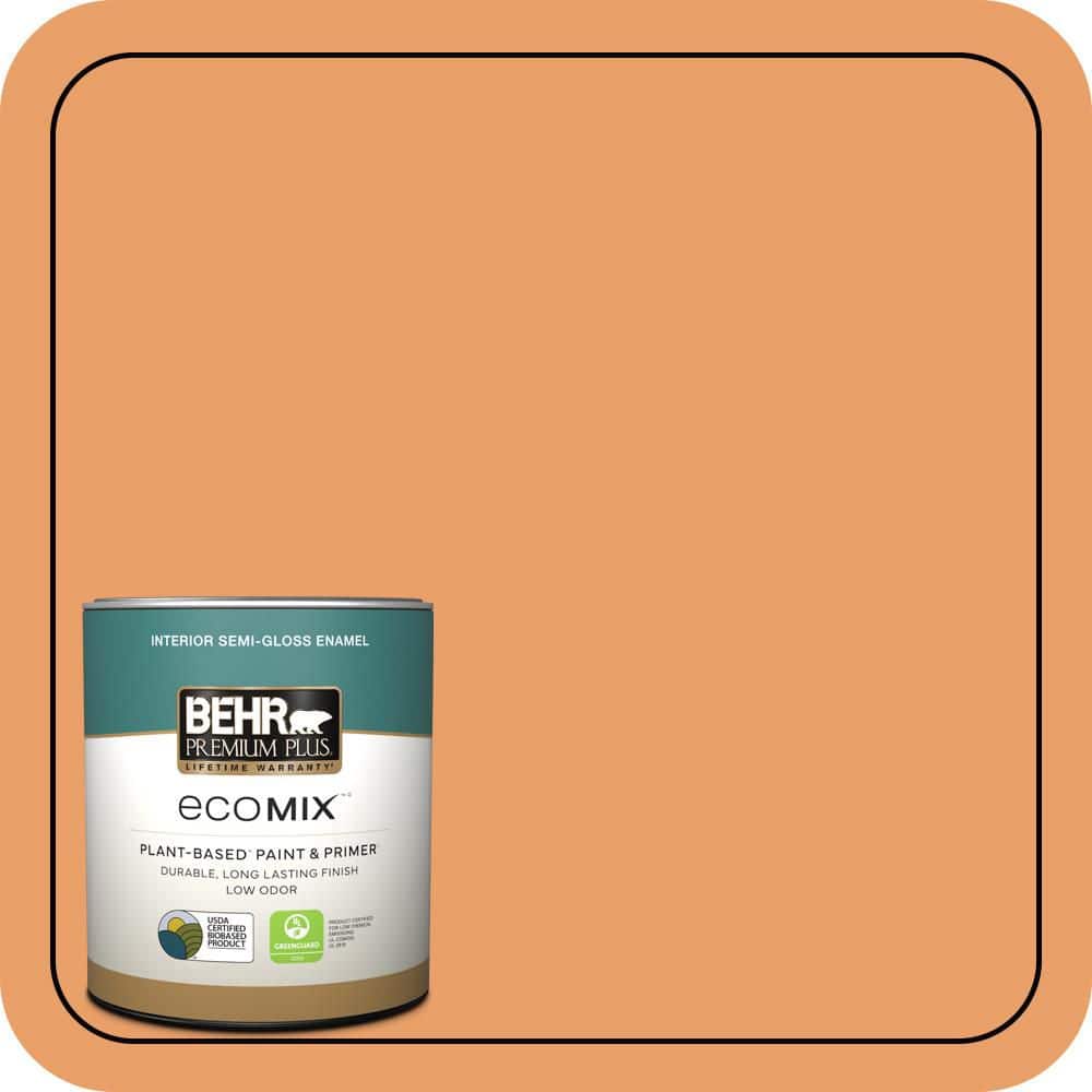BEHR PREMIUM PLUS 1 qt. #260D-4 Copper River Semi-Gloss Enamel EcoMix ...