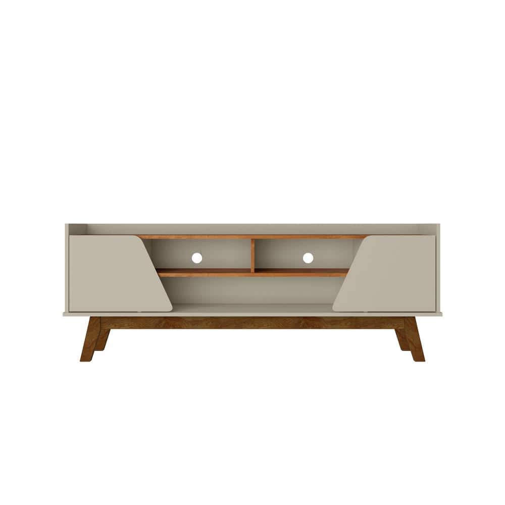 Manhattan Comfort Marcus Greige and Nature Mid-Century Modern TV Stand ...
