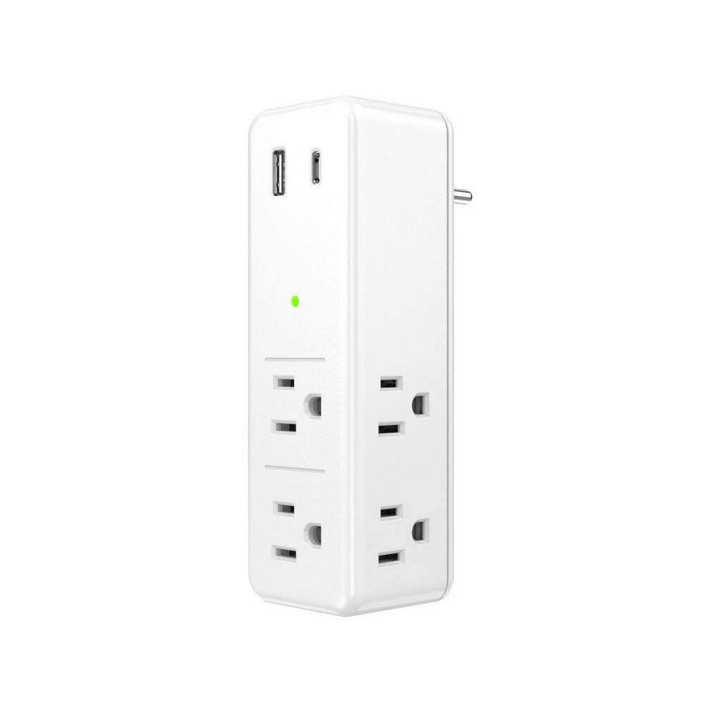 Commercial Electric 6-Outlet Swivel Wall Mount Surge Protector with 1 ...