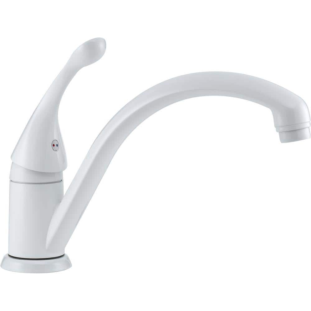 Delta Collins Lever Single-Handle Standard Kitchen Faucet in White 141 ...