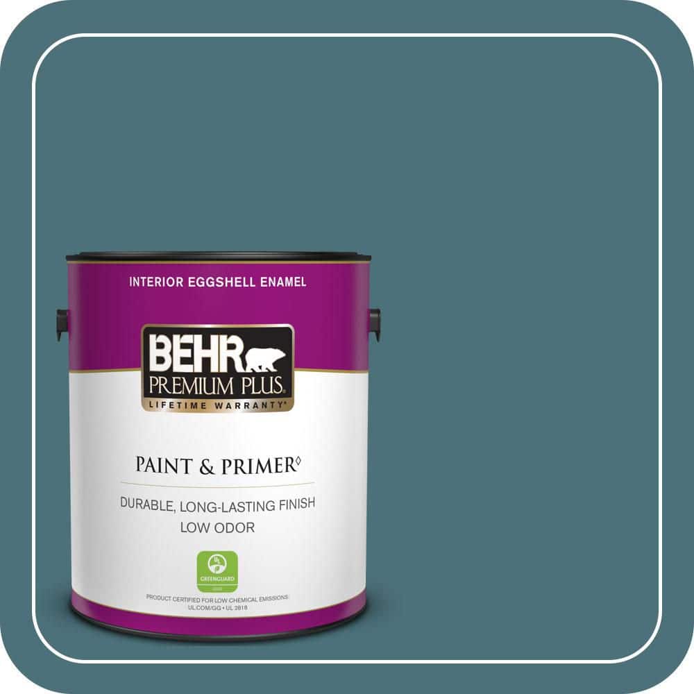 BEHR PREMIUM PLUS 1 Gal. #S450-6A River Rapids Eggshell Enamel Low Odor ...