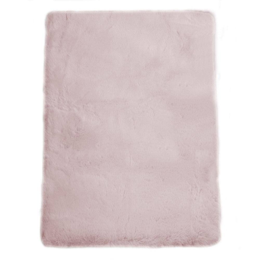 Latepis Mmlior Faux Rabbit Fur Pink 4 ft. x 6 ft. Fluffy Cozy Furry ...