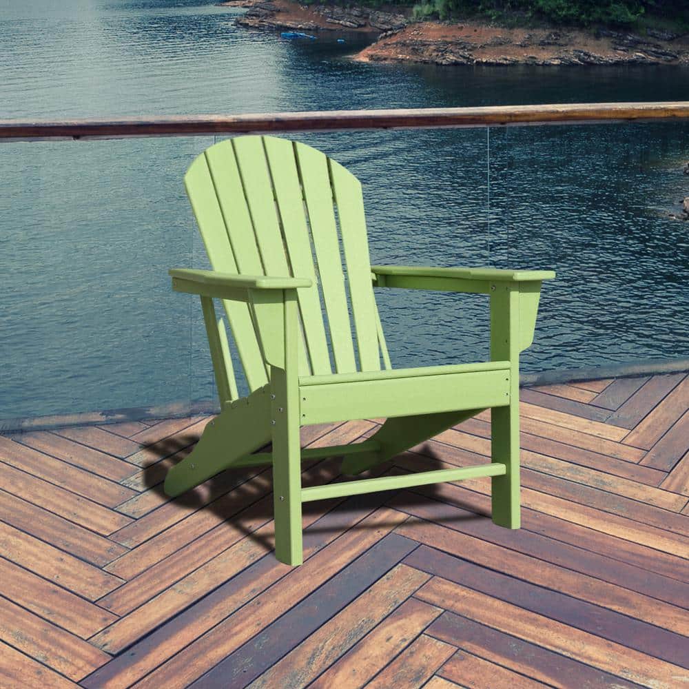 SUNRINX Apple Green Plastic Adirondack Chair YY00000QWY8 - The Home Depot