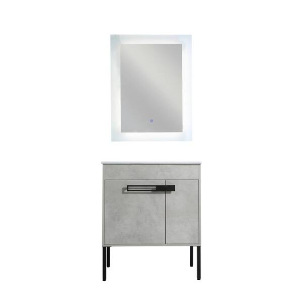 UPIKER Simply 30 in. W X 18 in. D x 35 in. H Bath Vanity in Gray with ...
