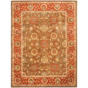 SAFAVIEH Heritage Rust/Beige 9 ft. x 12 ft. Border Area Rug HG734D-912 ...