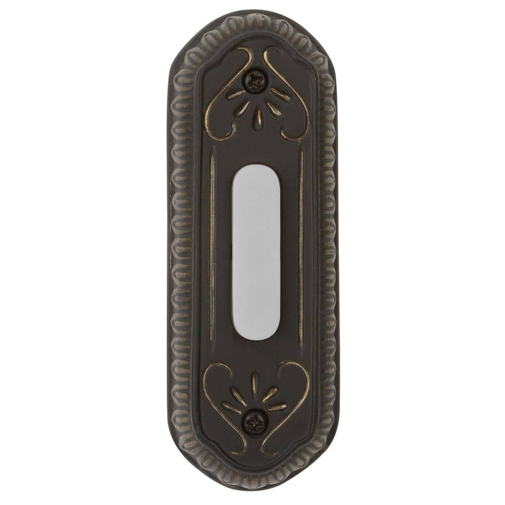 CRAFTMADE Wired Surface Mount Antique Bronze Finish Doorbell Push ...