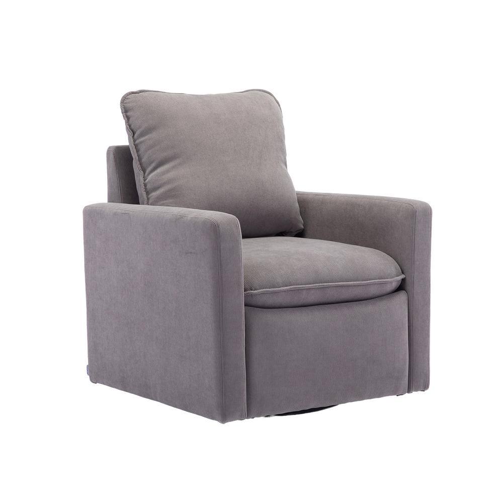 HOMEFUN Modern Comfy Gray Velvet Swivel Barrel Chair HFHDSN-657GY - The ...