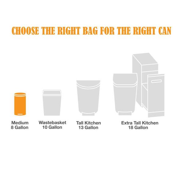 HDX 8 Gallon White Medium Trash Bag 200 Count HDX8GW50COMBO3 The Home Depot
