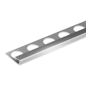 TrimMaster Chrome 5/16 in. x 98-1/2 in. Aluminum Square Tile Edging ...