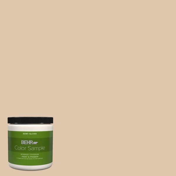 BEHR PREMIUM PLUS 8 oz. #N260-2 Almond Latte Semi-Gloss Interior ...