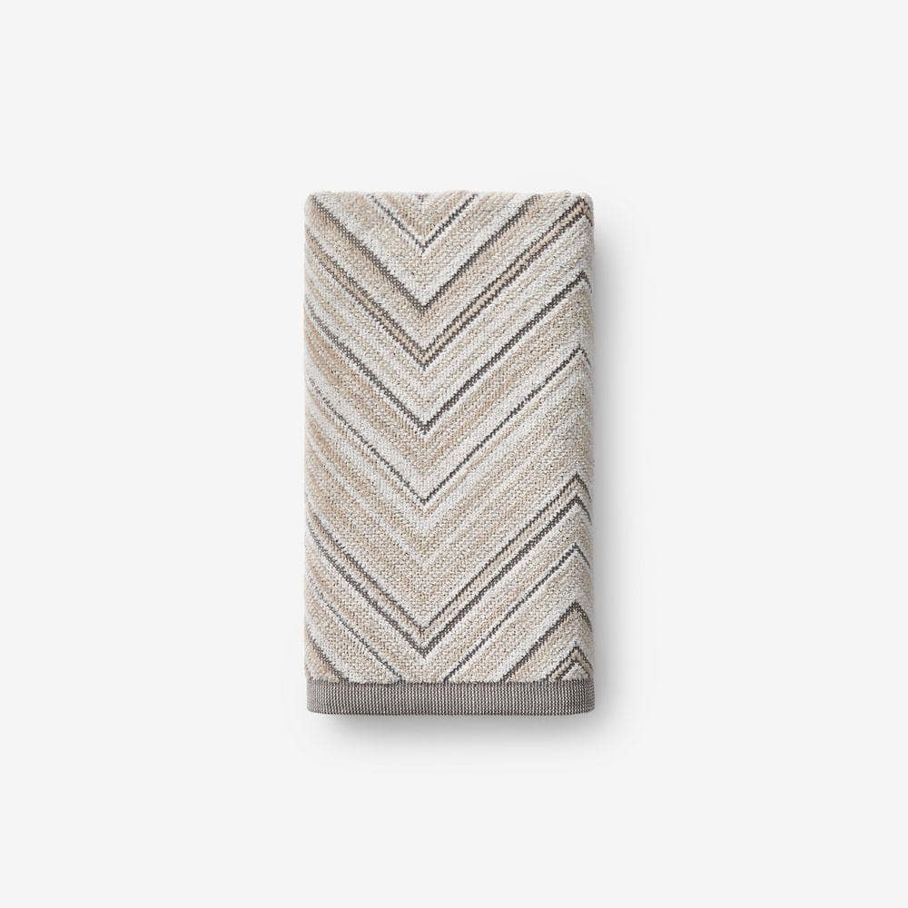 The Company Store Legends Hotel Chevron Beige Multi Cotton Single Hand ...