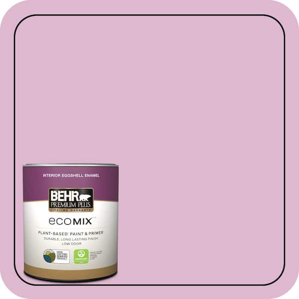 BEHR PREMIUM PLUS 1 qt. #M120-3 Pink Wink Eggshell Enamel EcoMix Plant-Based Interior Paint ...