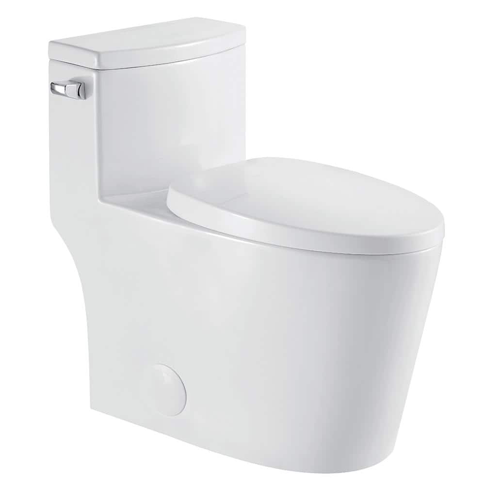 Mediterraneo Cleo 1-piece 1.6 GPF Single Flush Elongated Toilet side ...