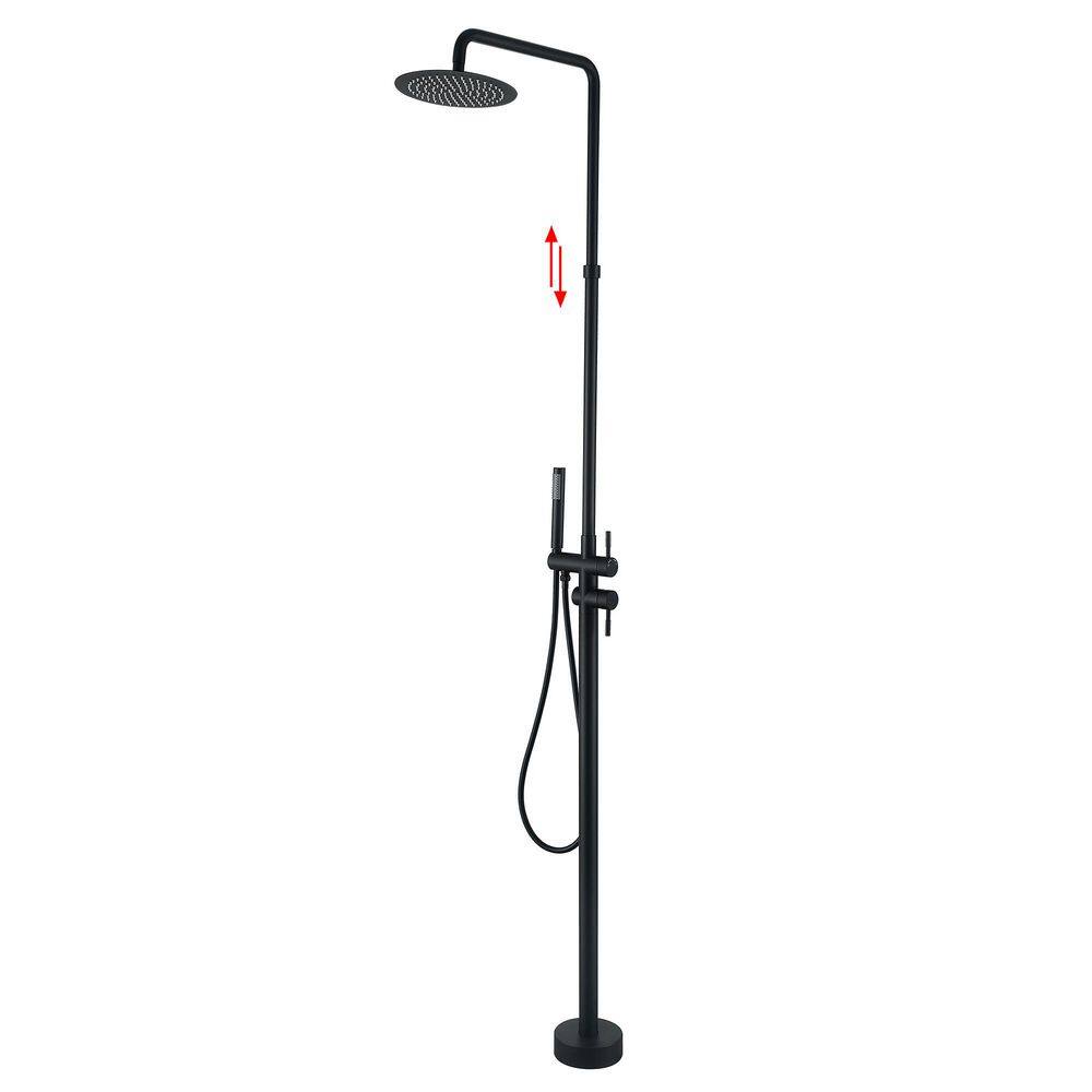 FLG 2 Handle 1-Spray Freestanding Outdoor Shower Faucet Kit with Hand ...