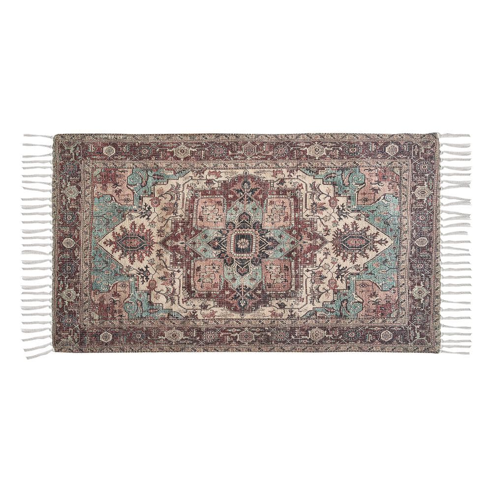 Jessica Simpson Chinille Fringe Machine Washable Red/Ivory 2 ft. x 4 ft ...