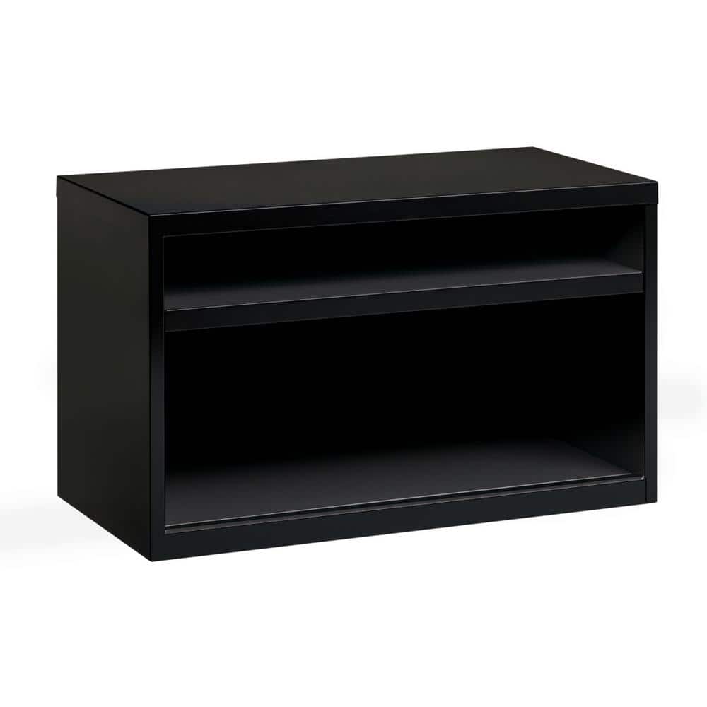 Hirsh 36 in. W Black Low Credenza Metal Lateral Cabinet with 2-Open ...