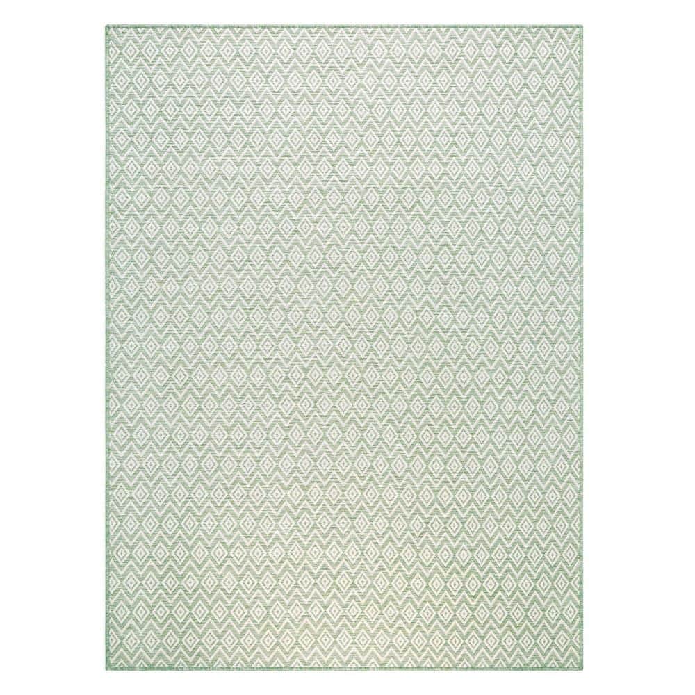 NICOLE MILLER NEW YORK Corin Small Diamonds Green Indoor/Outdoor 5 ft ...
