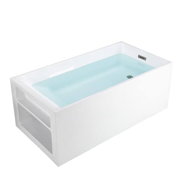 WOODBRIDGE Coli 59 in. x 29-1/2 in. Acrylic Rectangle Soaking Bathtub ...
