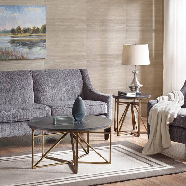 Madison Park Kayden 20 in. Antique Bronze Round Wood End Table MP120 0175