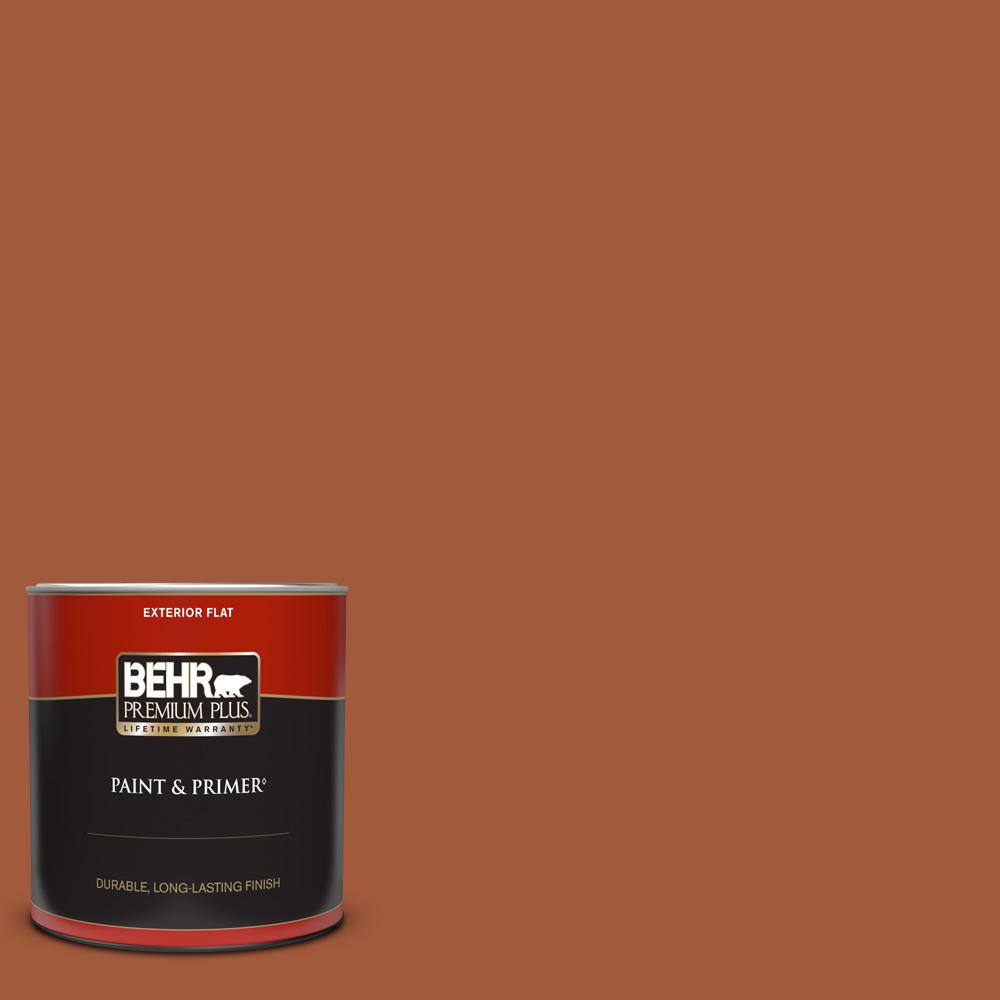 BEHR PREMIUM PLUS 1 qt. #S-H-230 Ground Nutmeg Flat Exterior Paint ...
