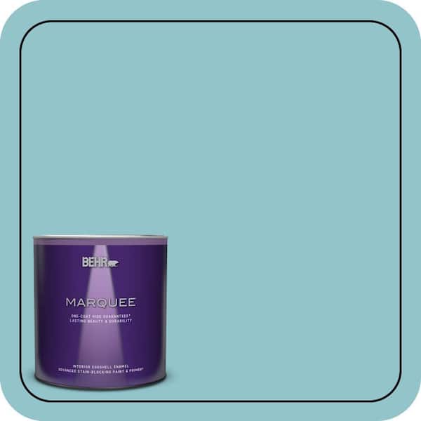 BEHR MARQUEE 1 qt. #MQ6-32 Cosmic Blue One-Coat Hide Eggshell Enamel ...