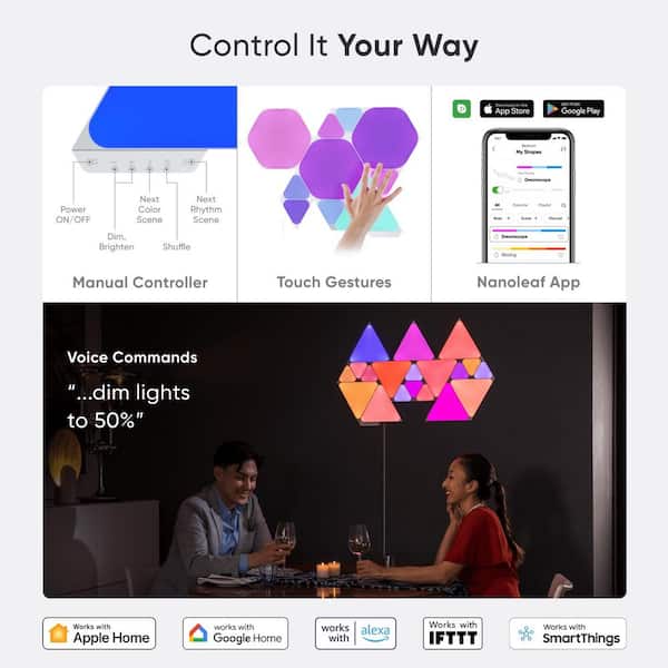 Nanoleaf Shapes-Hexagons Smarter Kit NL42-7003HX-7PK - The Nanoleaf Shapes-Hexagons Smarter Kit NL42-7003HX-7PK - The