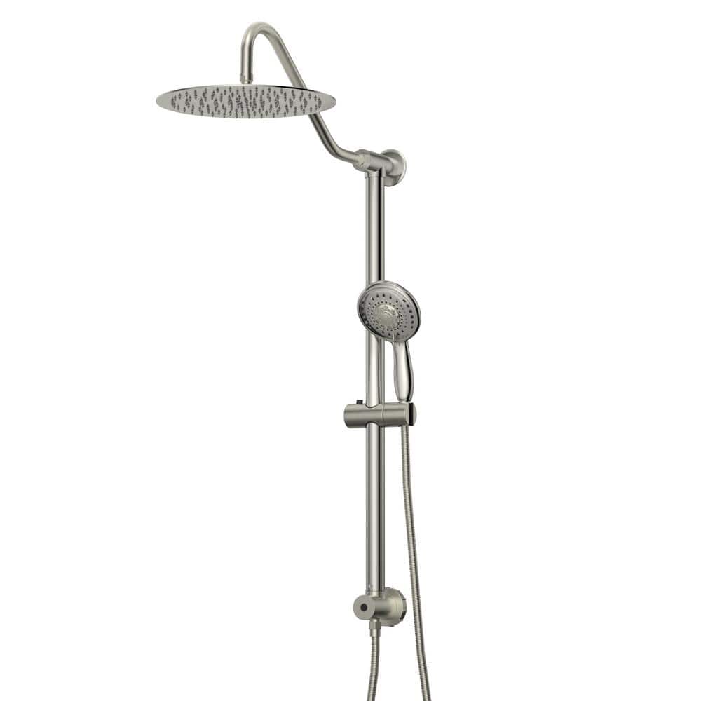 Miscool Ami 5-Spray 10 in. Round Shower Head with 5 in. Hand Shower and ...