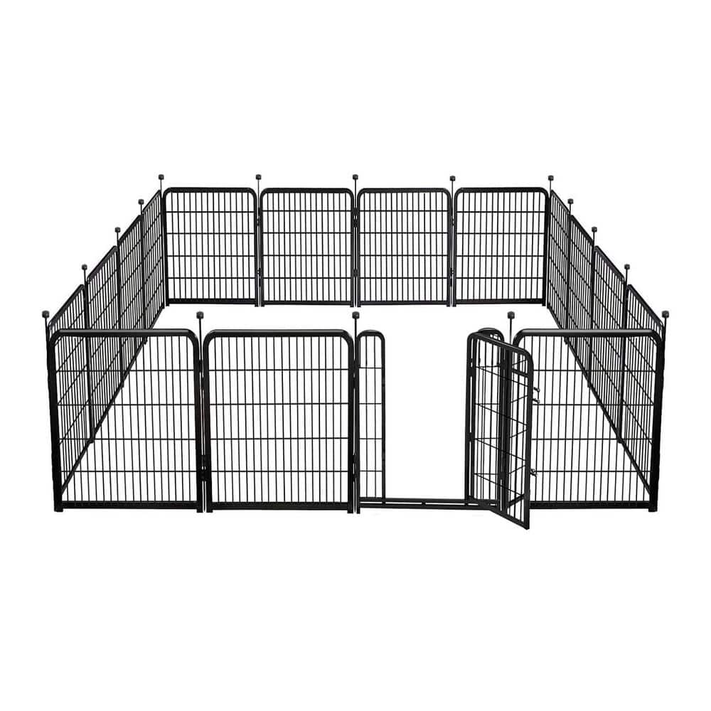 Oyezvary 32in. Iron Garden Fence with Gate, 12 Panels, Heavy Duty ...