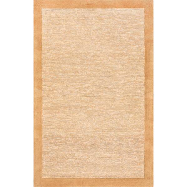 nuLOOM Marianne Handmade Wool Border Tan 8 ft. x 10 ft. Area Rug ...