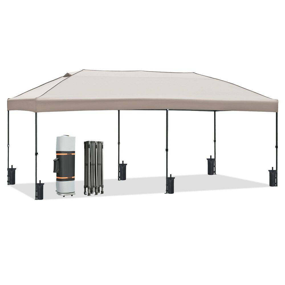 Sudzendf Heavy Series 10 ft. x 20 ft. Beige Pop Up Canopy with ...