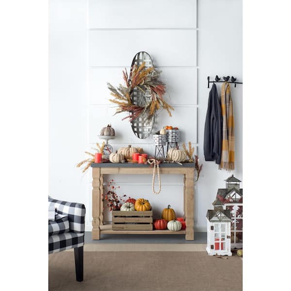 12.4 in. x 37.4 in. Silver Metal Wall Decal with Grid Pattern WA304 ...