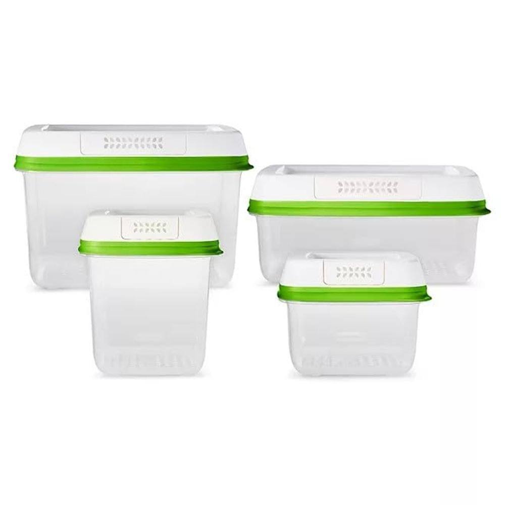 Anqtovp 8-Piece Stackable Food Storage Container Set with Modular Space ...