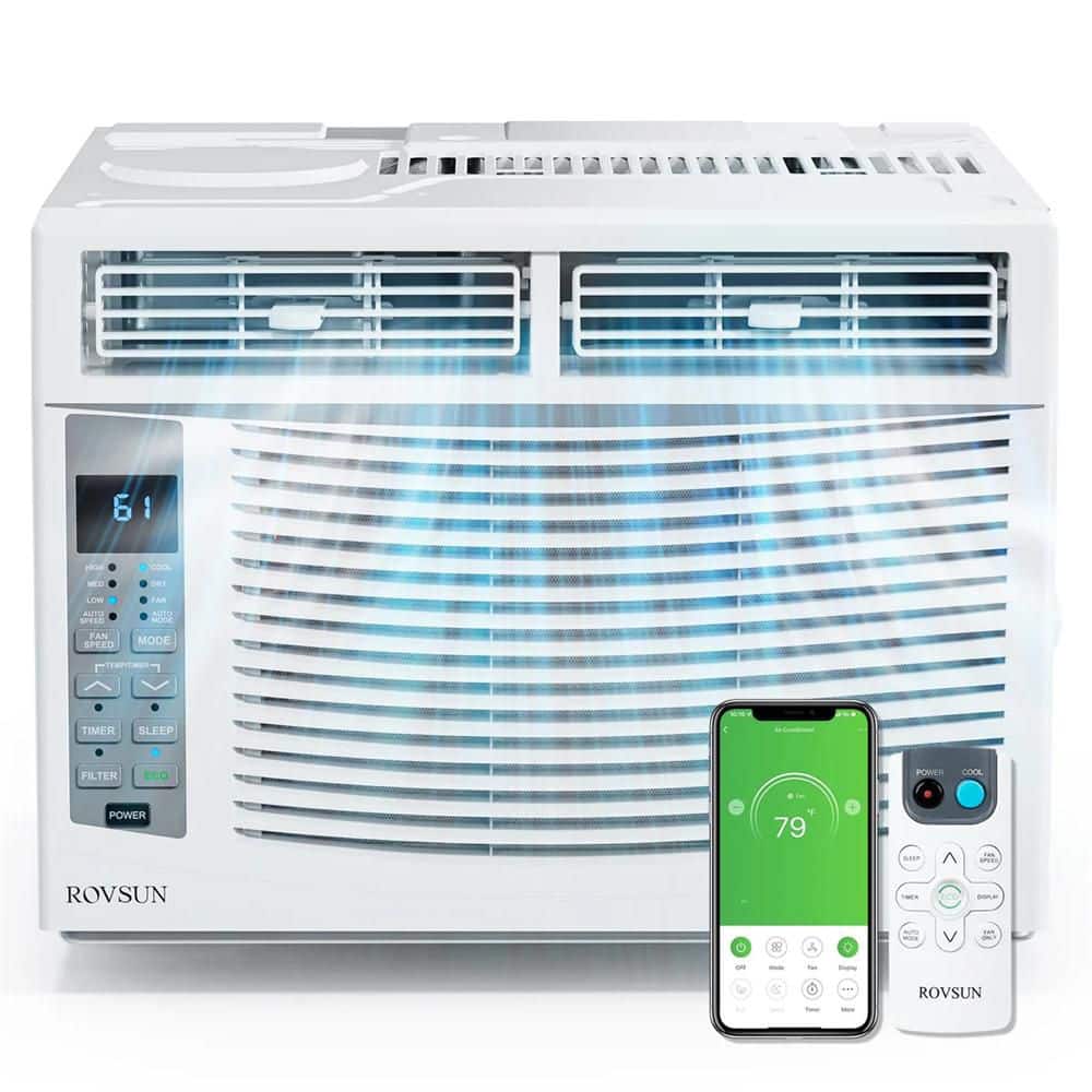 Karl home 6,000 (DOE) 115V Volts WIFI Window Air Conditioner 250 sq. ft ...
