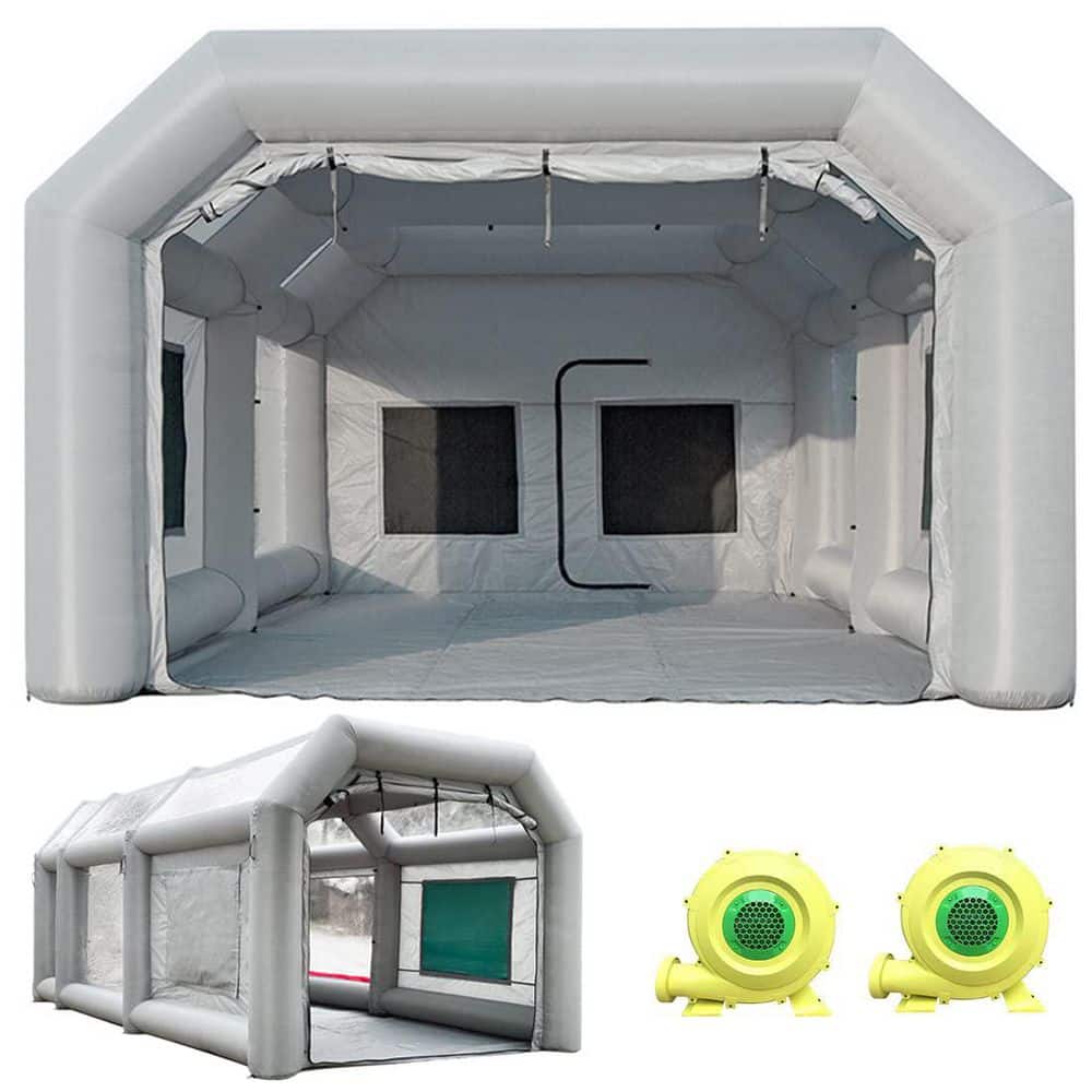WRIGHTMASTER 20 ft. x 13 ft. x 8.5 ft. Portable Inflatable Paint Booth with Blowers and Air ...