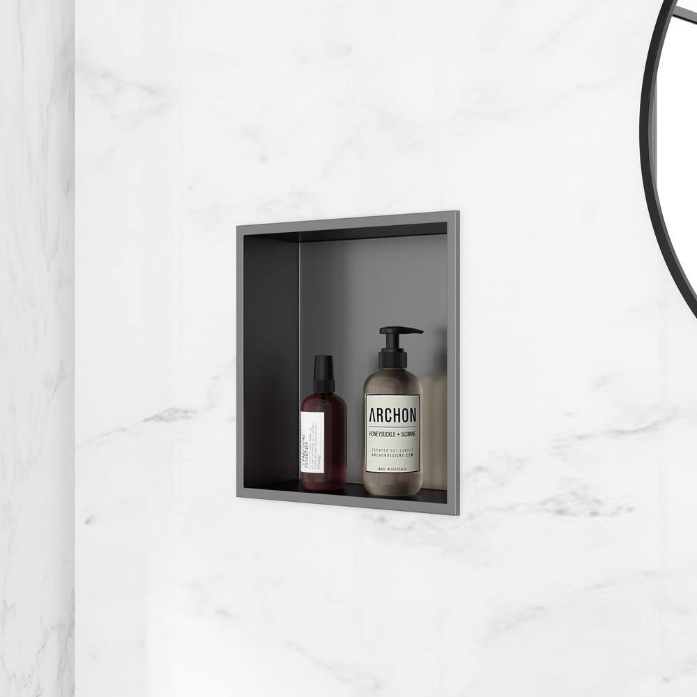 Sarlai 14 in. W x 4 in. H x 14 in. D Stainless Steel Shower Niche Set ...