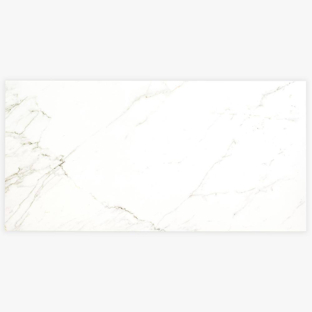 MSI Michella Calacatta Isla 24 in. x 48 in. Matte Porcelain Marble Look ...