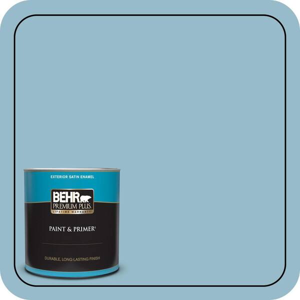 BEHR PREMIUM PLUS 1 qt. #S480-3 Sydney Harbour Satin Enamel Exterior ...