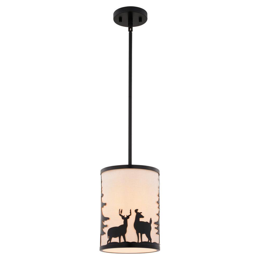 VAXCEL Acadia 1 Light Bronze Rustic Mini Pendant Light Ceiling Fixture ...