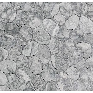 CRUZ BAY STUDIO Pebble Grey Blend Tumbled 4 in. x 6 in. Marble Mosaic ...