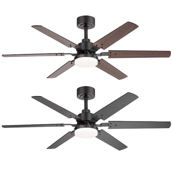 Airsurfer 46 in. Matte Black Indoor Integrated LED Modern Ceiling Fan ...