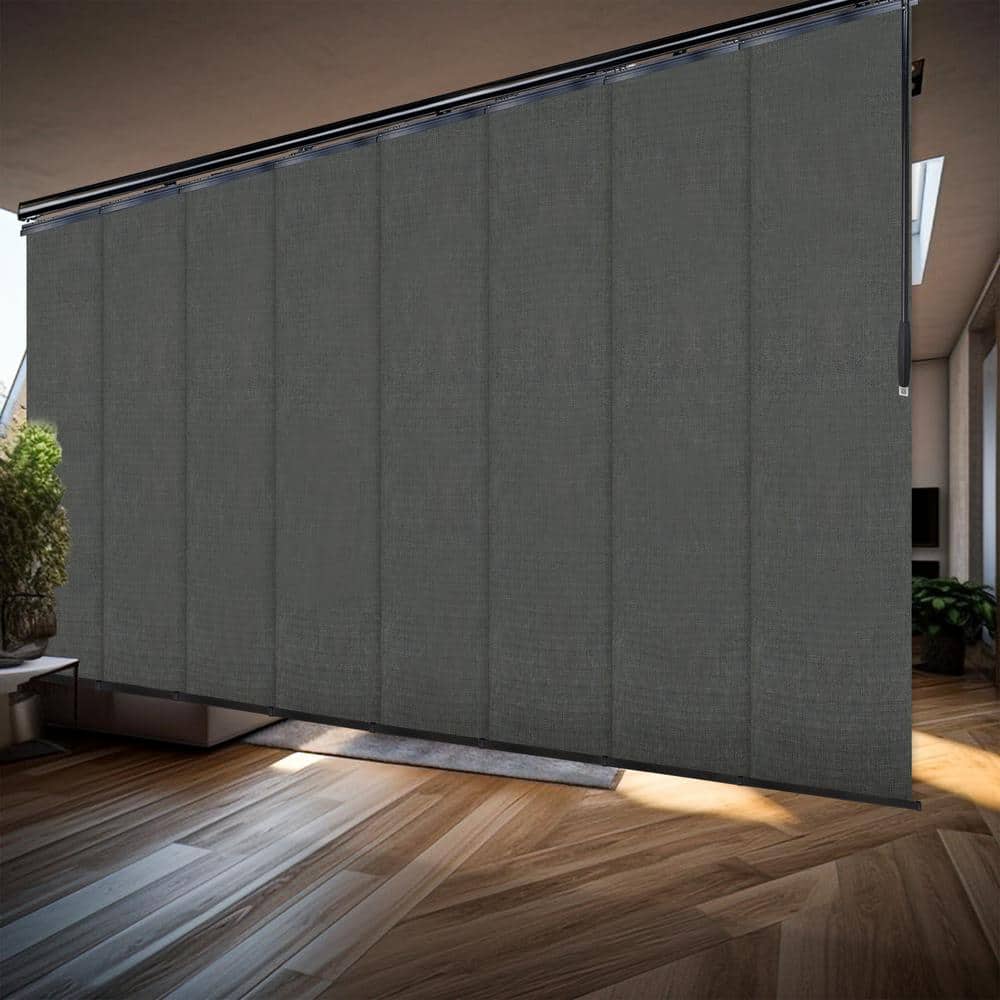 EMOH Nobel Gray 130 in. to 175 in. W x 94 in. L Adjustable 8- Panel in ...