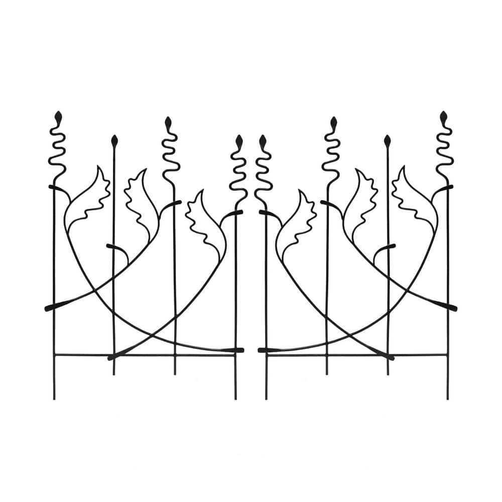 ACHLA DESIGNS 47 in.H Black Powdercoated Wrought Iron Outdoor Garden ...